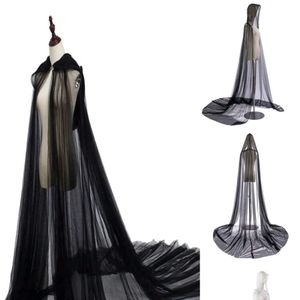 Tops | New Hood Tulle Cape Cloak White Floor Length Soft Mesh Cloak ...